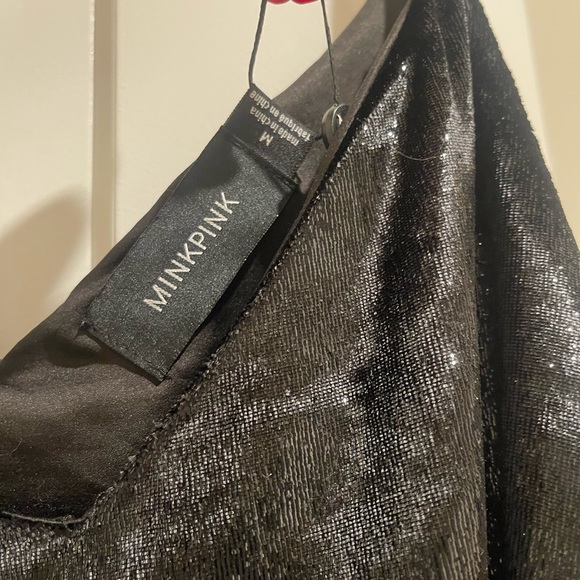 MINKPINK | Tops | Nwt Mink Pink Shimmer Black Tank | Poshmark